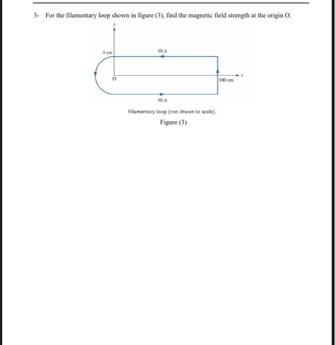 Solved 3. For the filamentary loop shown in figure (3), find | Chegg.com