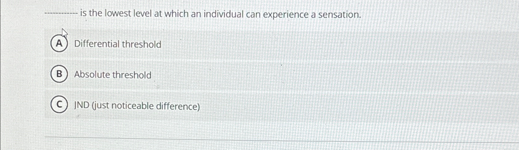 Solved is the lowest level at which an individual can | Chegg.com