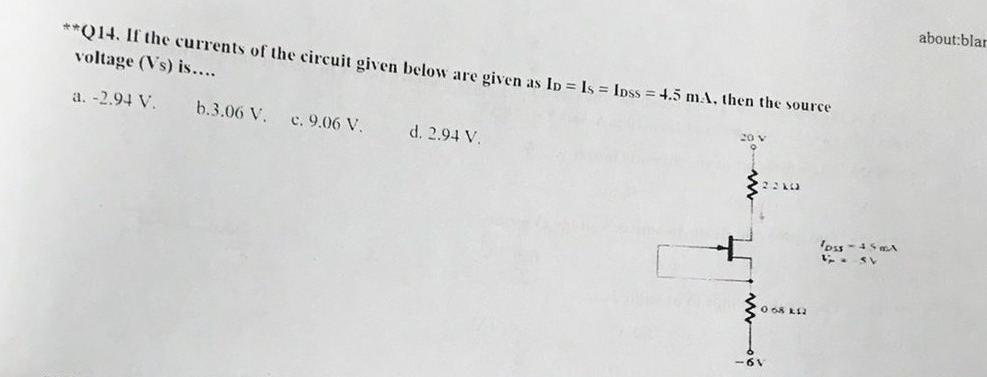Solved **Q14. If the currents of the circuit given below are | Chegg.com