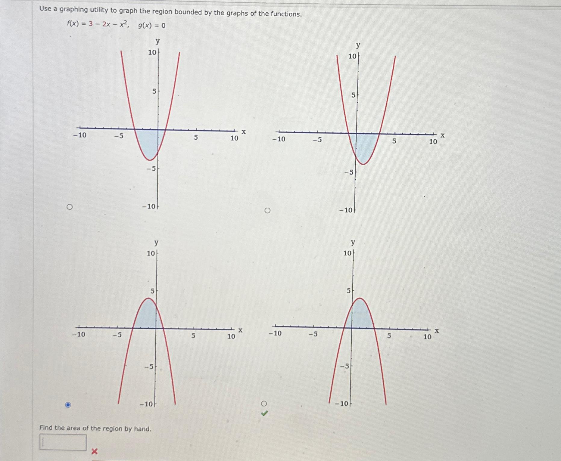 Solved Use a graphing utility to graph the region bounded by | Chegg.com