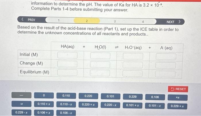 information to determine the pH. The value of Ka for | Chegg.com