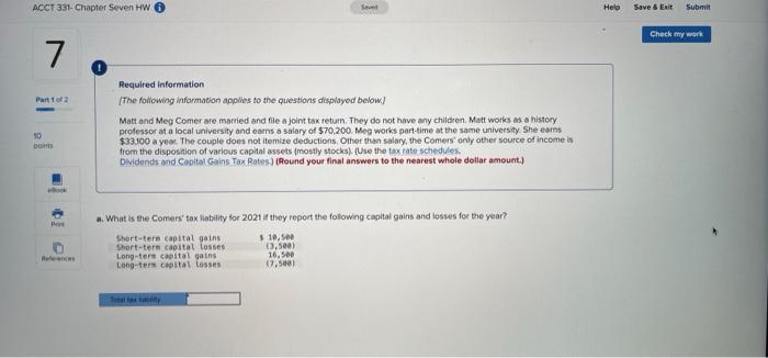 Solved ACCT 331- Chapter Seven HW Swed Helo Save & Exit | Chegg.com