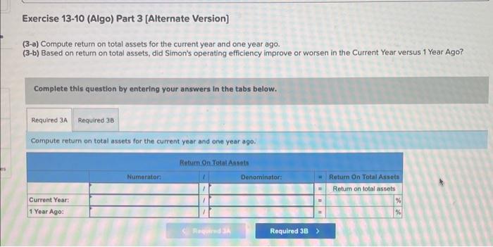 Solved Required information Exercise 13-10 (Algo) Analyzing | Chegg.com
