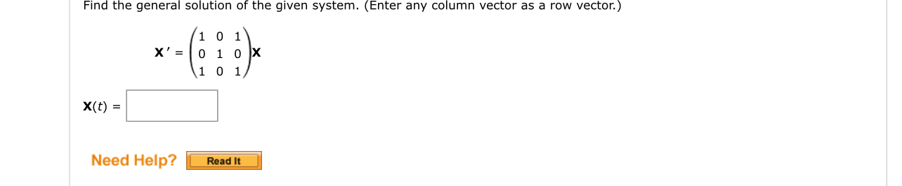 Solved Find the general solution of the given system. (Enter | Chegg.com