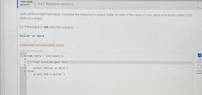 Solved num cents is read from input. Complete the following | Chegg.com