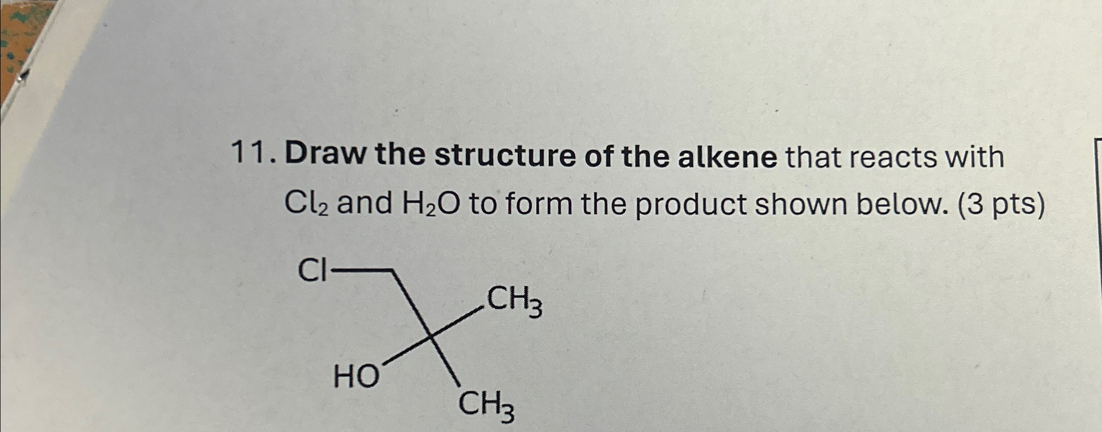 Solved Draw the structure of the alkene that reacts with Cl2 | Chegg.com