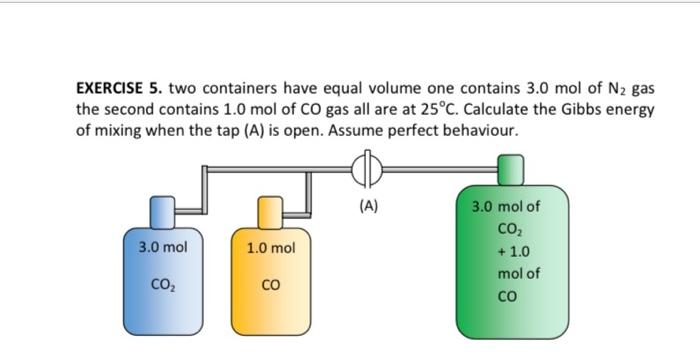 Solved EXERCISE 5. two containers have equal volume one | Chegg.com