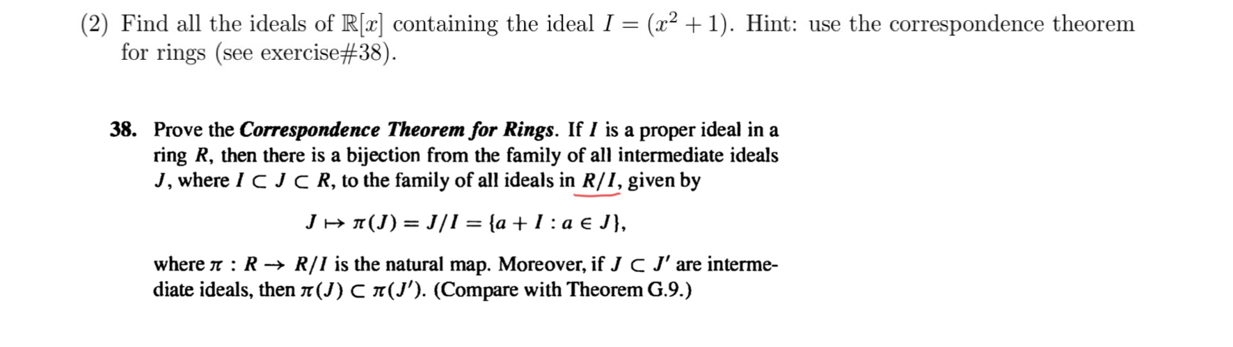 Solved (2) ﻿Find all the ideals of R[x] ﻿containing the | Chegg.com