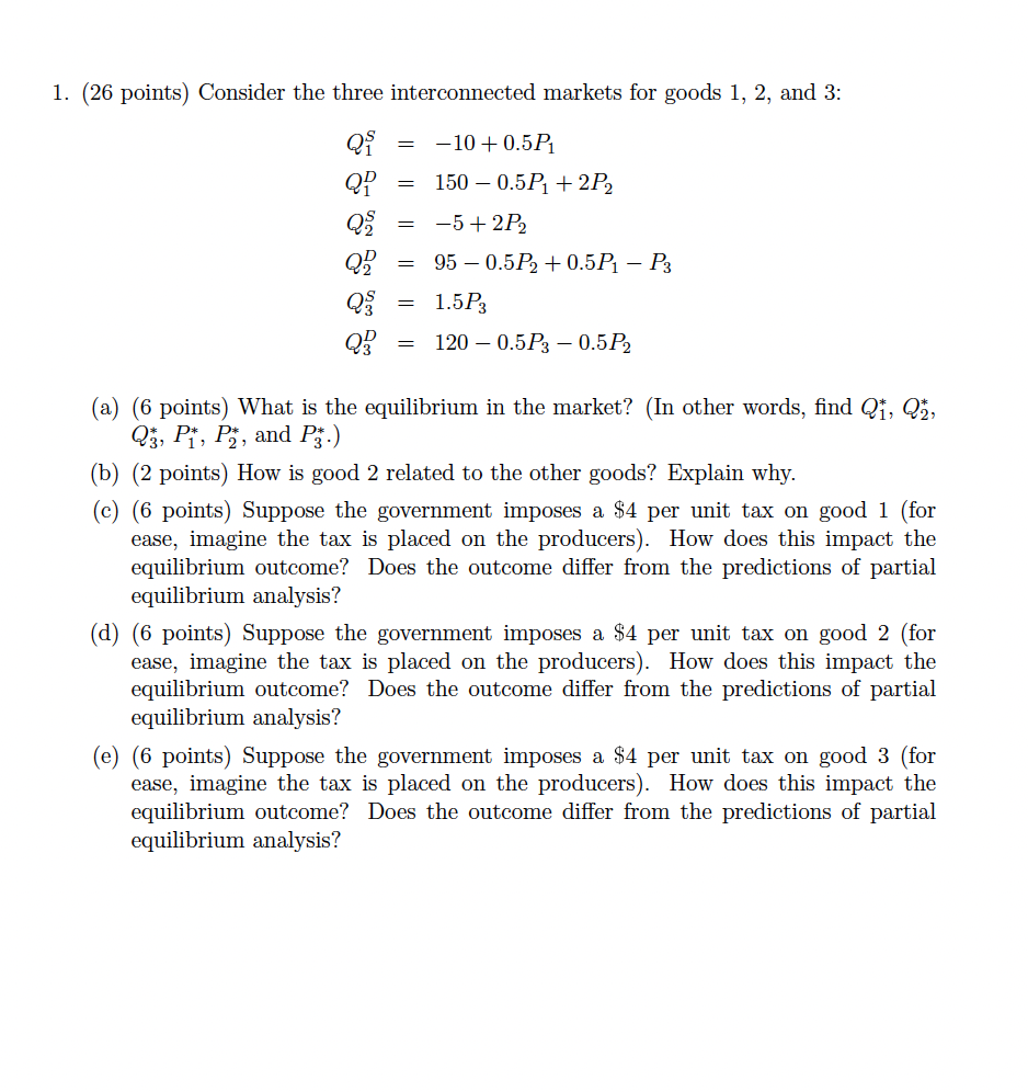 Solved (26 ﻿points) ﻿Consider the three interconnected | Chegg.com