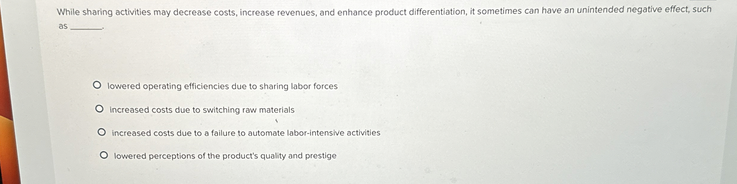 Solved While sharing activities may decrease costs, increase | Chegg.com