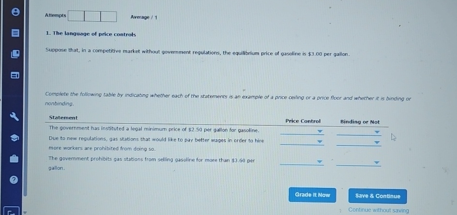 Solved AttemptsAverage / 1The language of price | Chegg.com