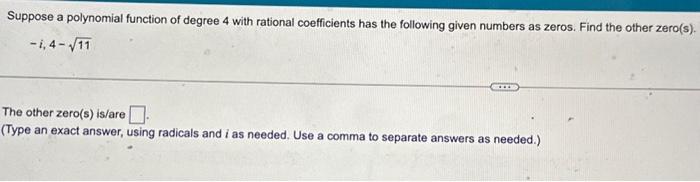 Solved Suppose a polynomial function of degree 4 with | Chegg.com