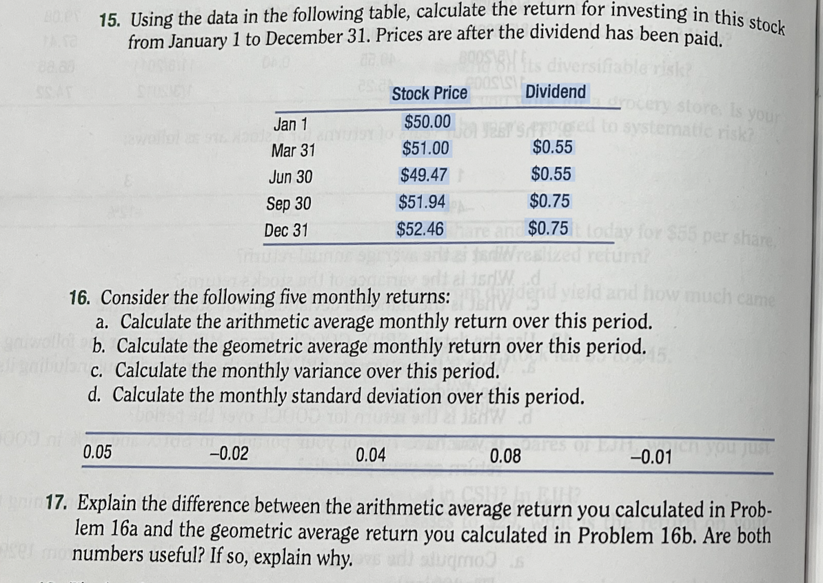 Solved 15. ﻿Using the data in the following table, calculate | Chegg.com