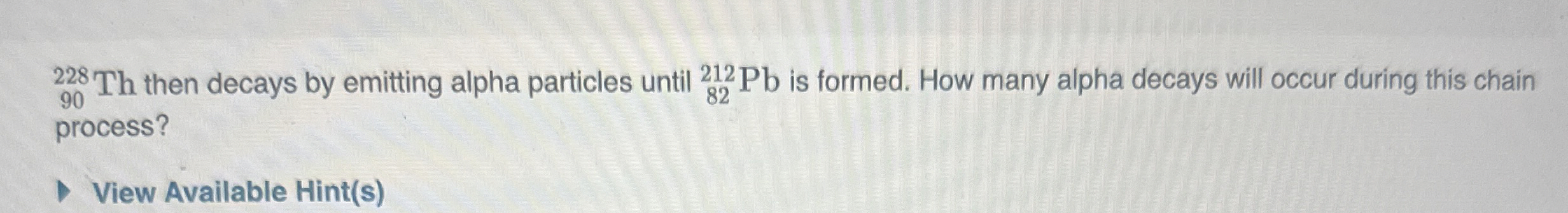Solved ?90228Th ﻿then decays by emitting alpha particles | Chegg.com