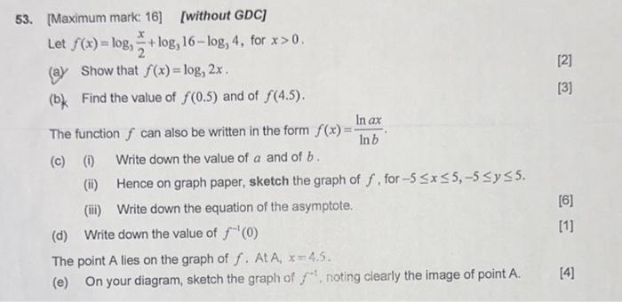 Solved [Maximum mark: 16] [without GDC] Let | Chegg.com