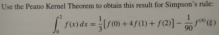 Use the Peano Kernel Theorem to obtain this result | Chegg.com