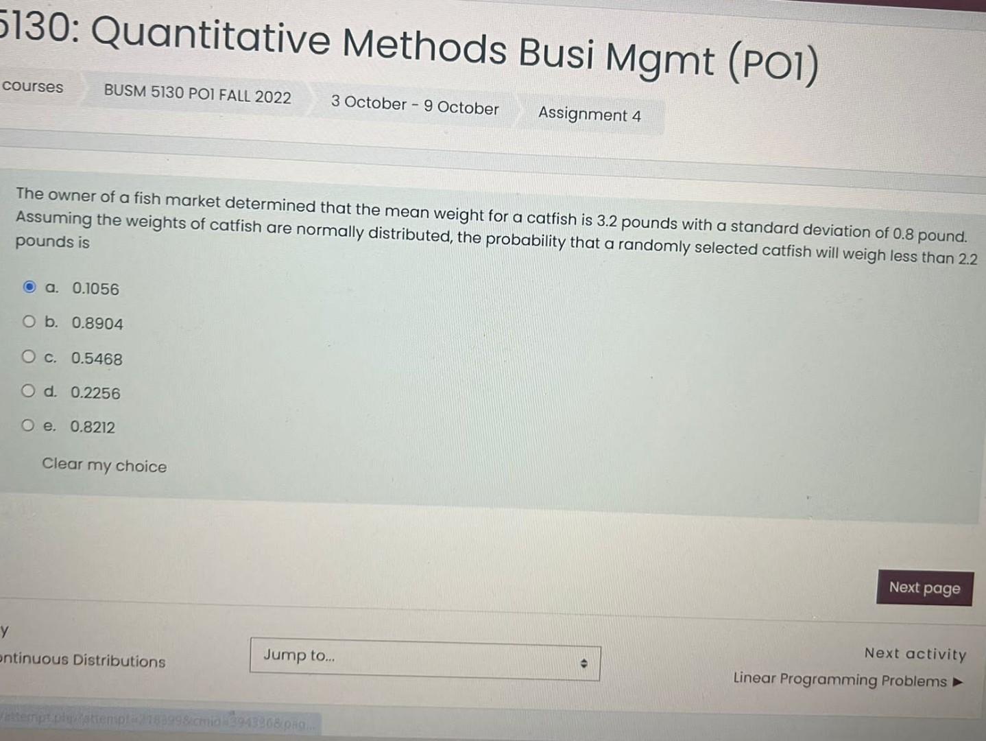 Solved 130: Quantitative Methods Busi Mgmt (PO1) BUSM 5130 | Chegg.com