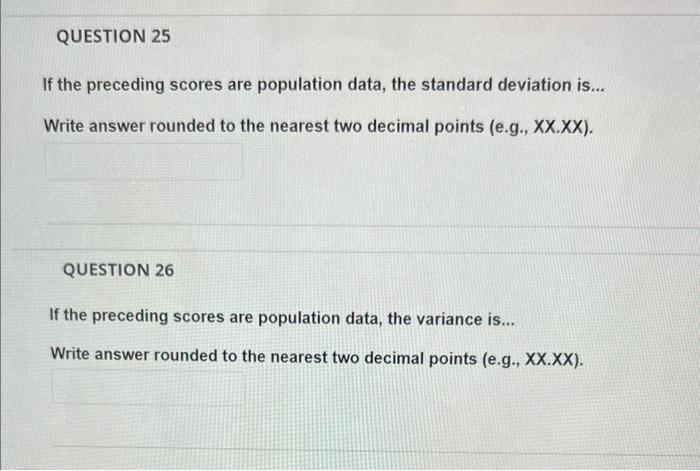 Solved For \#21-26: Consider a data set containing the | Chegg.com