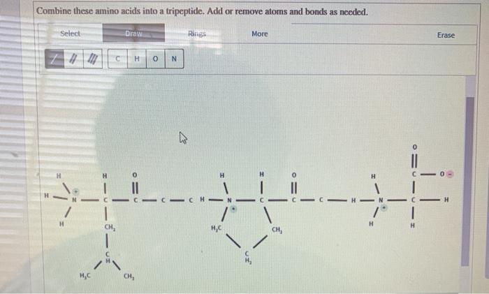 Solved Combine these amino acids into a tripeptide. Add or | Chegg.com