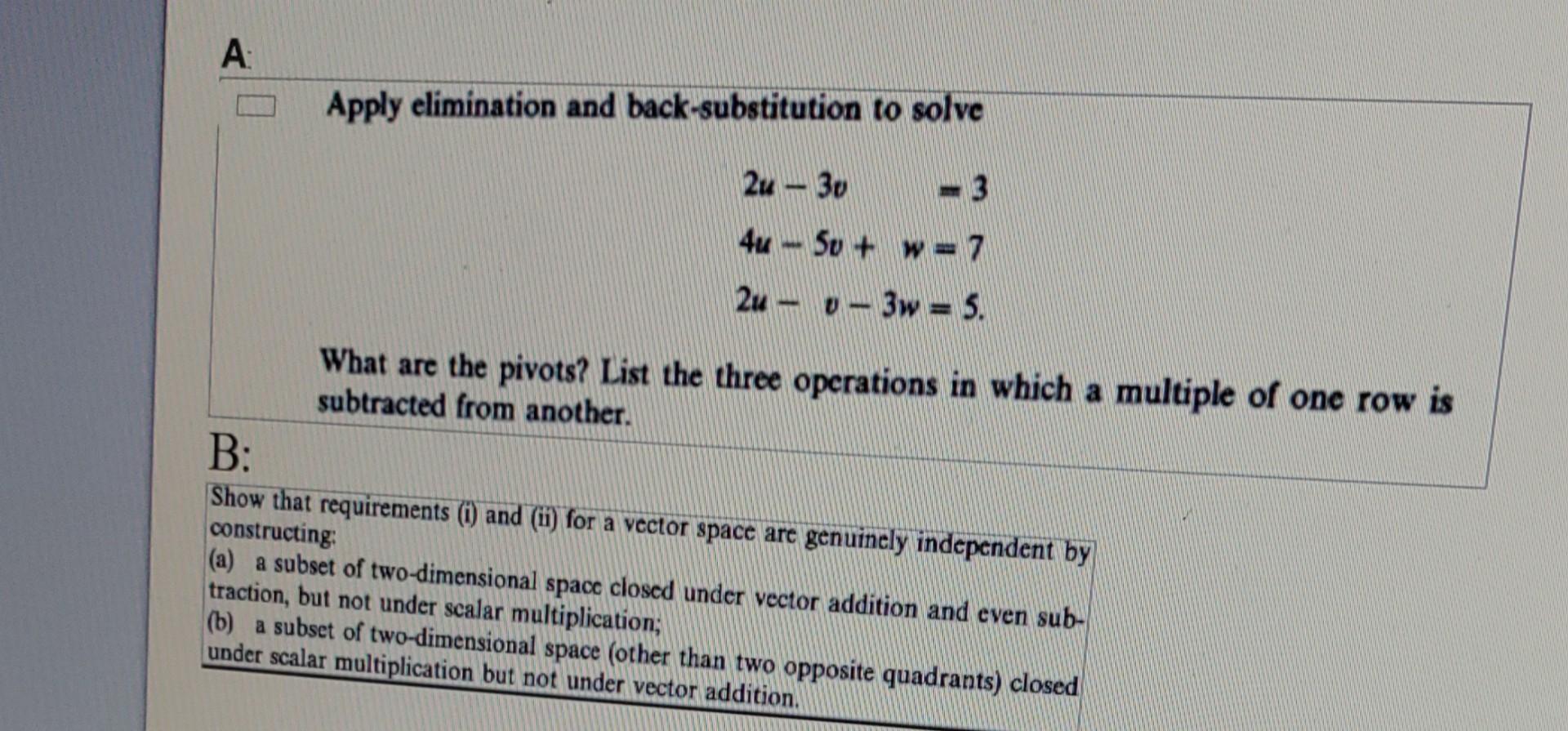 Solved Apply elimination and back-substitution to solve | Chegg.com