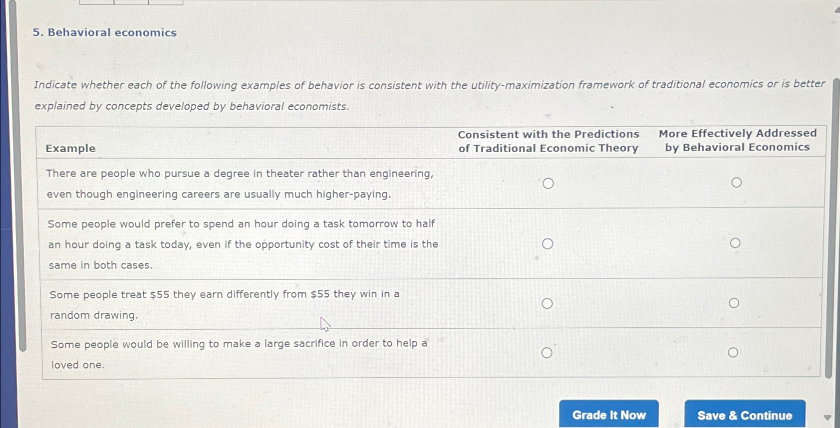 Solved Behavioral economicsIndicate whether each of the | Chegg.com