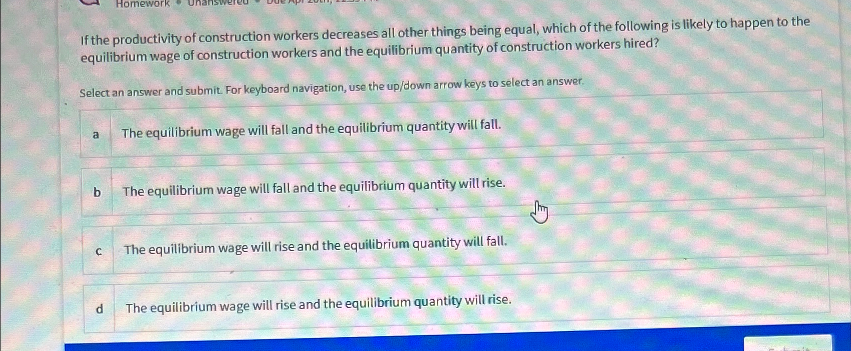 Solved If the productivity of construction workers decreases | Chegg.com