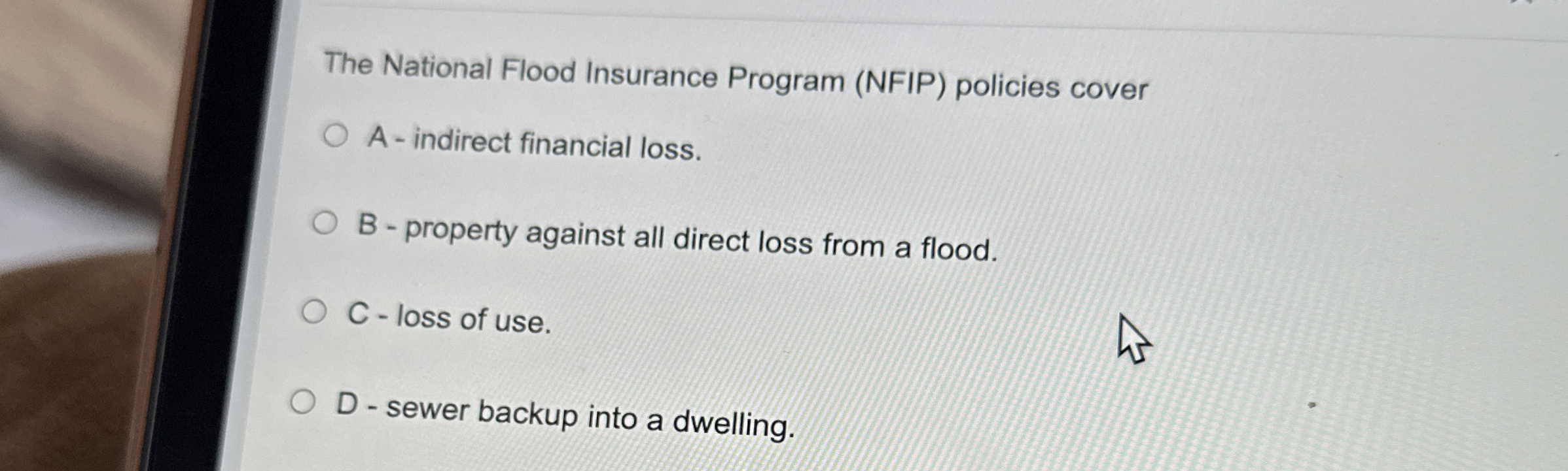 Solved The National Flood Insurance Program (NFIP) ﻿policies | Chegg.com