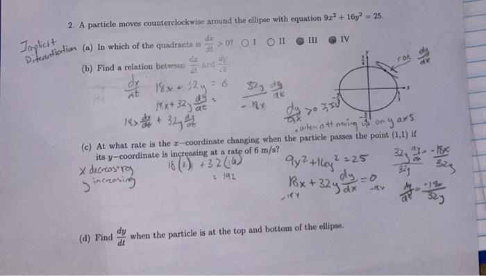 Solved 2. A particle moves counterclockwise around the | Chegg.com
