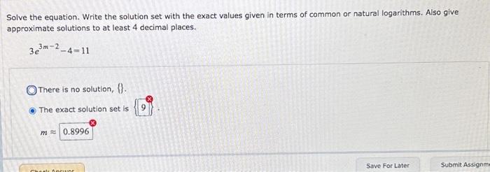 Solved Solve the equation. Write the solution set with the | Chegg.com