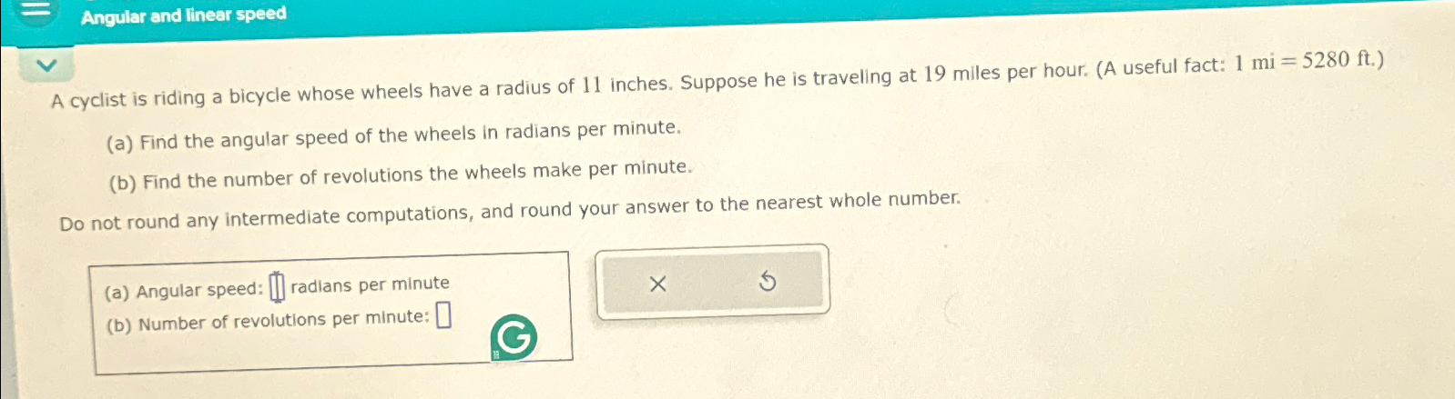 Solved Angular and linear speedA cyclist is riding a bicycle | Chegg.com