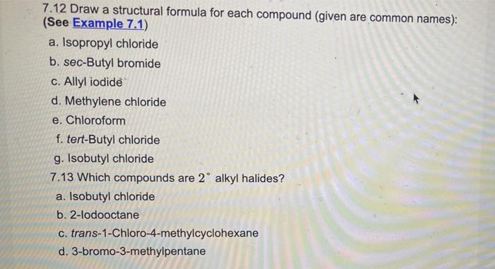Solved 7.12 Draw a structural formula for each compound | Chegg.com