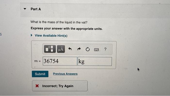 Solved A 1.20-m-diameter vat of liquid is 2.70 m deep. The | Chegg.com