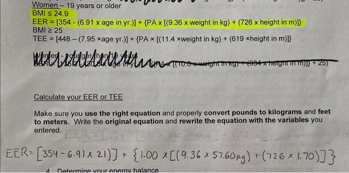Solved I need help calculating the EER equation I have | Chegg.com