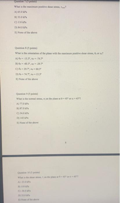 Solved Stresses on a x-y Cubic Element in the σ1−σ3 plane, | Chegg.com
