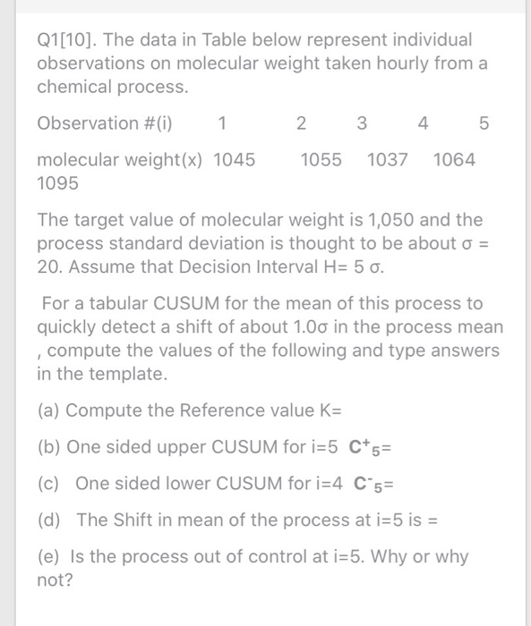 Solved Q1[10]. The data in Table below represent individual | Chegg.com