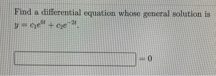 Solved Find a differential equation whose general solution | Chegg.com