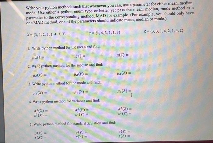 Solved Write your python methods such that whenever you can, | Chegg.com