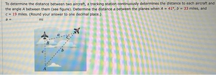 Solved To determine the distance between two aircraft, a | Chegg.com
