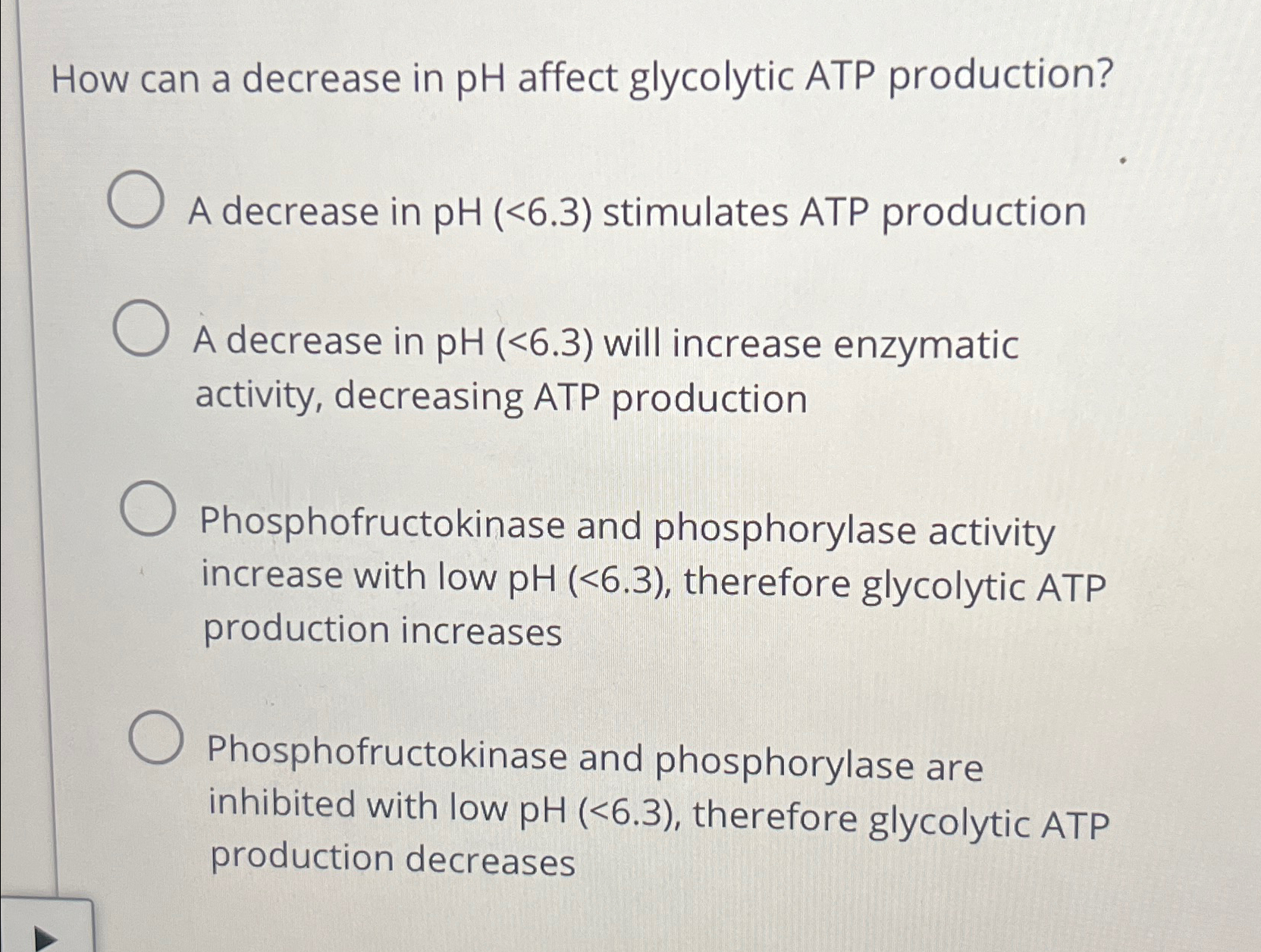 Solved How can a decrease in pH affect glycolytic ATP | Chegg.com