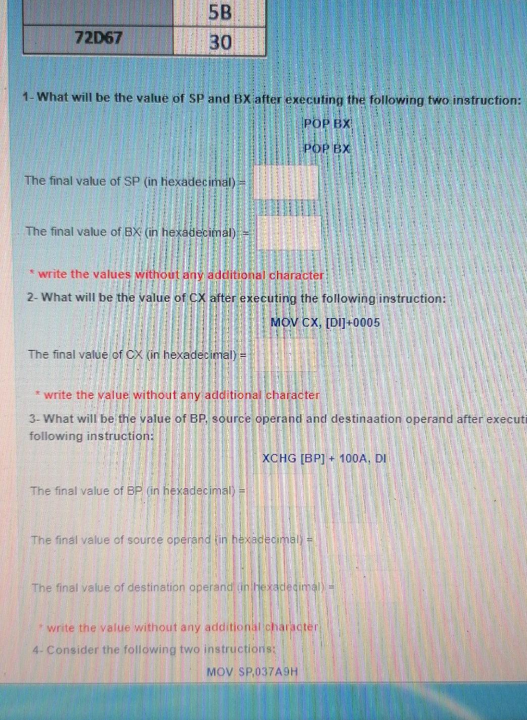 Solved Refer to the memory snippet and the following | Chegg.com