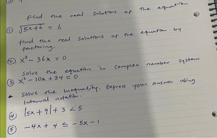Solved the equation Find the real Solutions of 0 5x+6 = 6 | Chegg.com