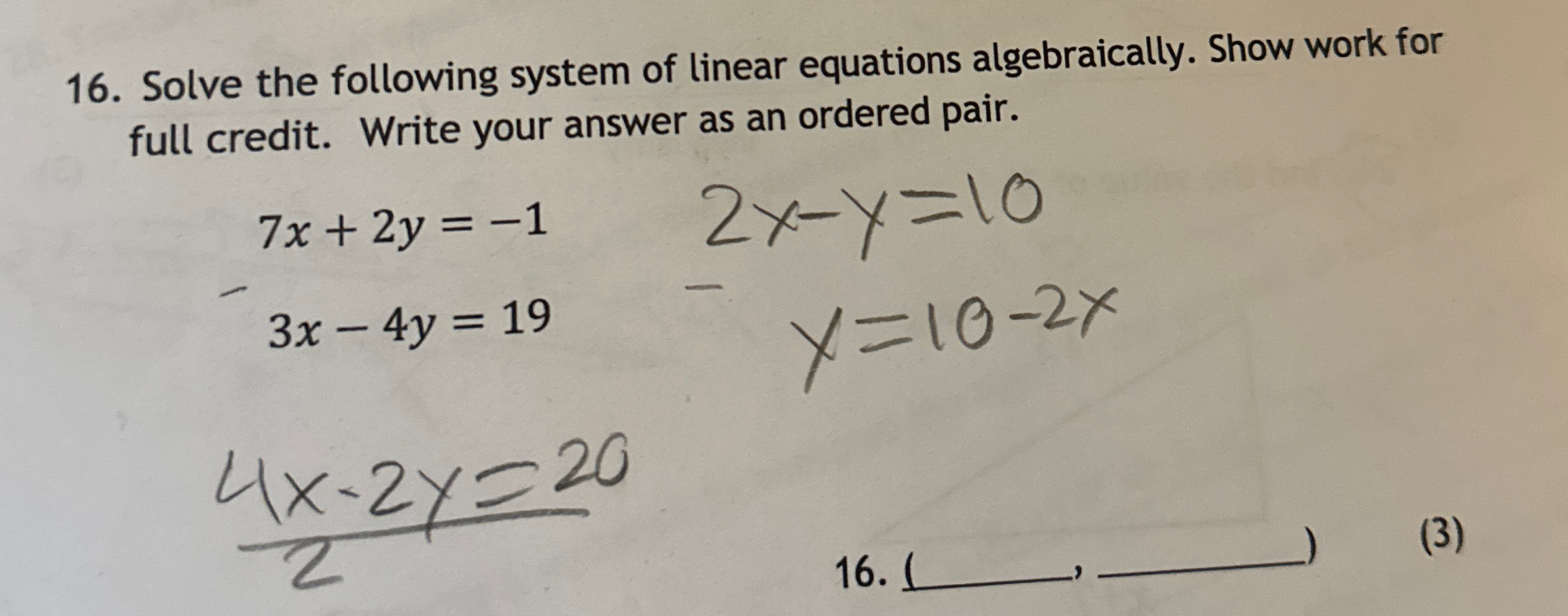 Solved Solve the following system of linear equations | Chegg.com