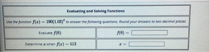 Solved Evaluating and Solving Functions Use the function | Chegg.com