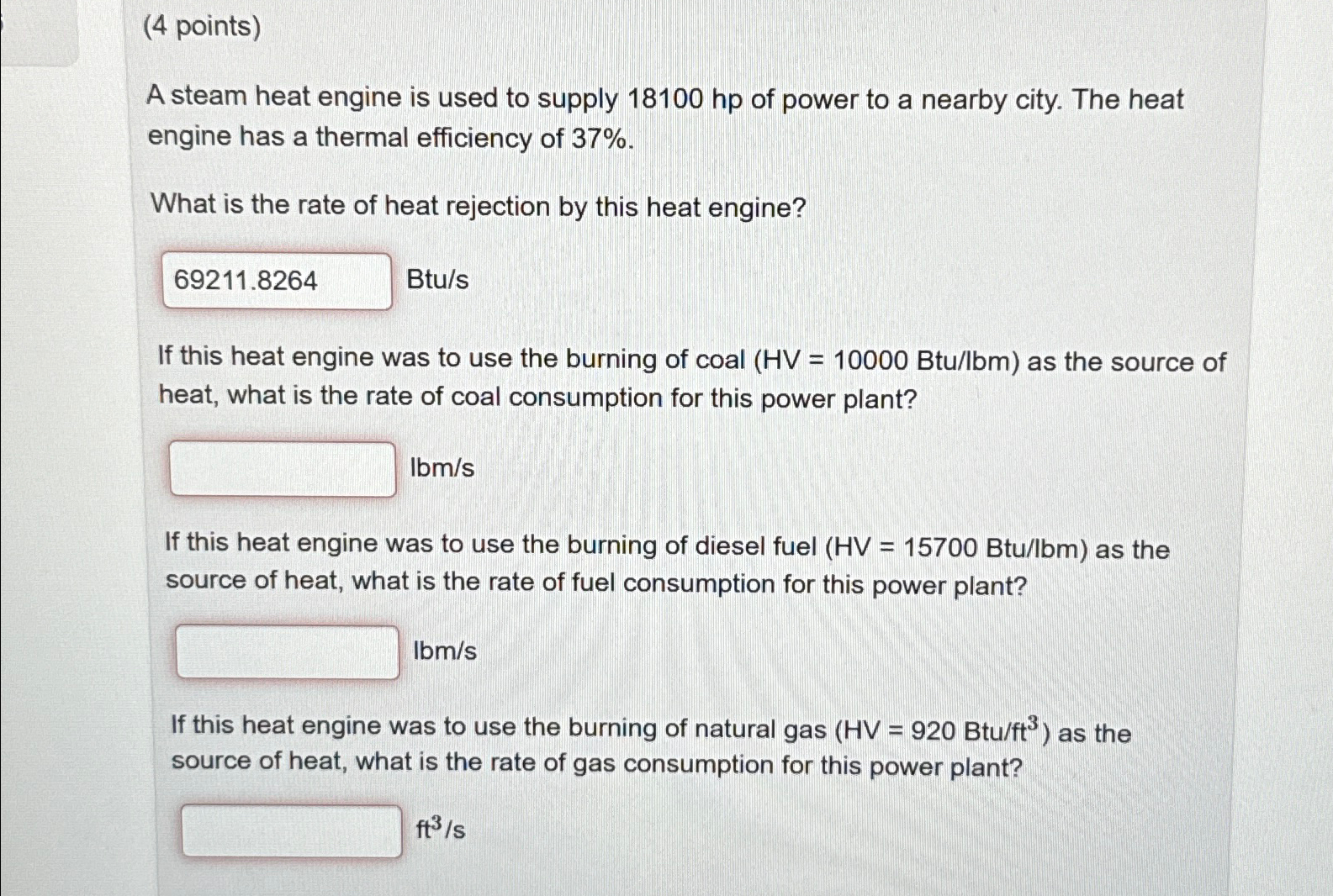 Solved (4 ﻿points)A steam heat engine is used to supply | Chegg.com