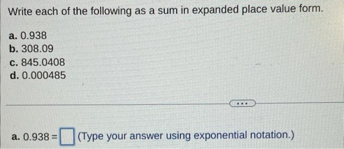 Solved Write each of the following as a sum in expanded | Chegg.com