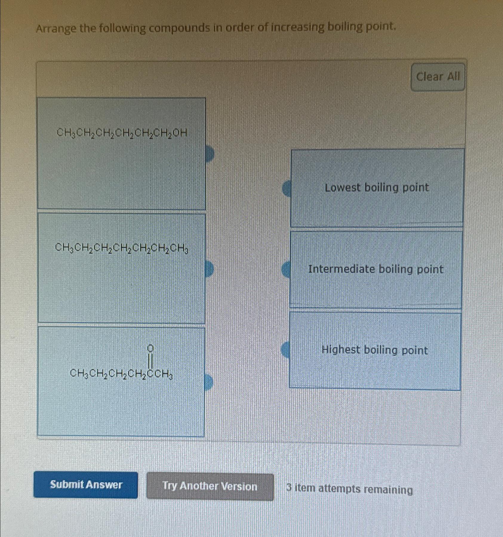 Solved Arrange the following compounds in order of | Chegg.com