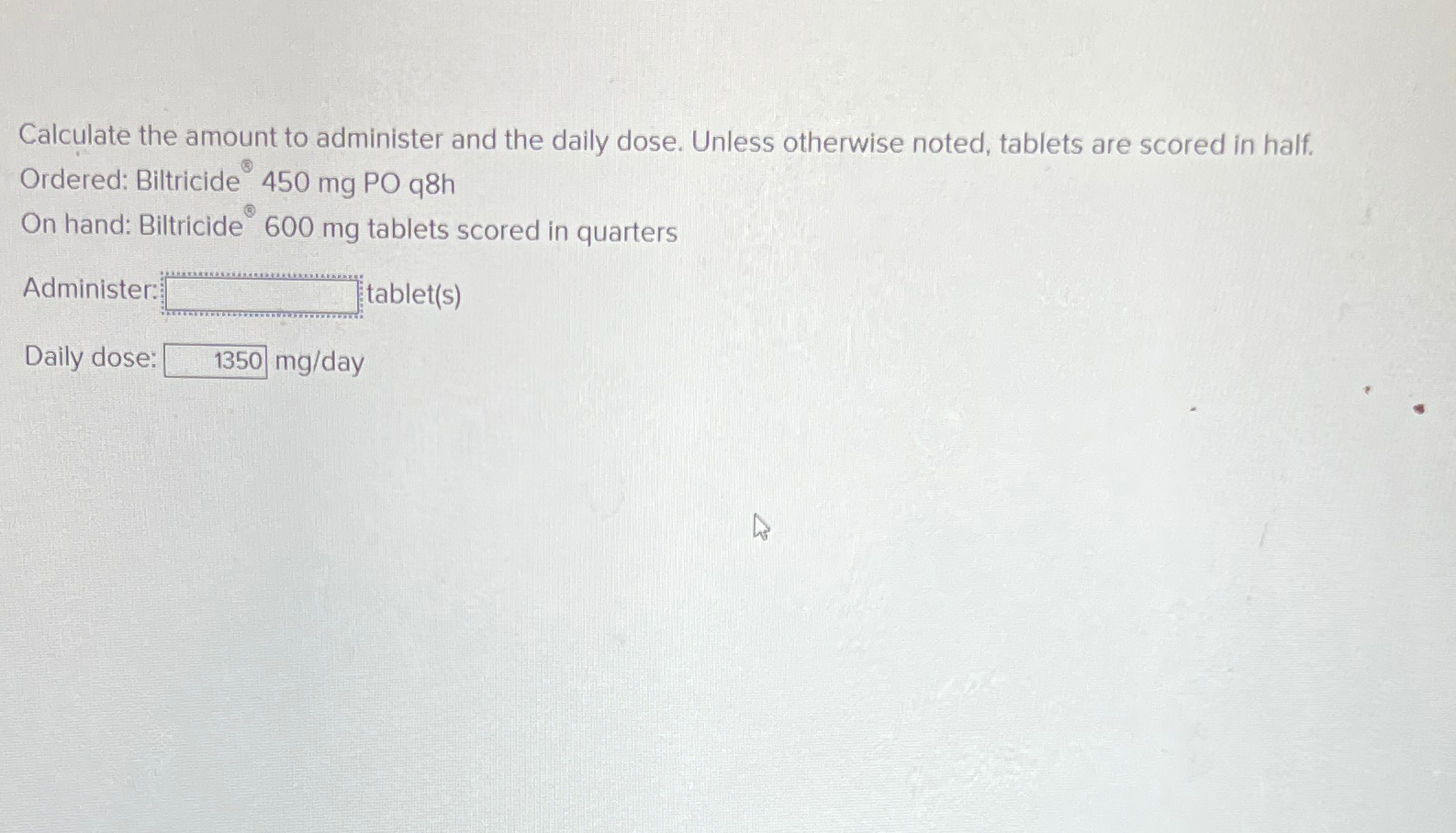 Solved Calculate the amount to administer and the daily | Chegg.com