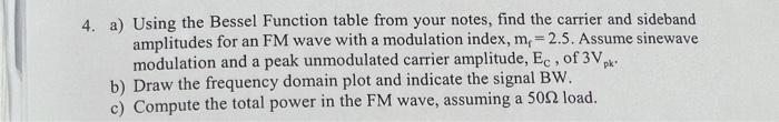 Solved a) Using the Bessel Function table from your notes, | Chegg.com