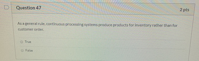 Solved D Question 51 2 pts Given the following information, | Chegg.com