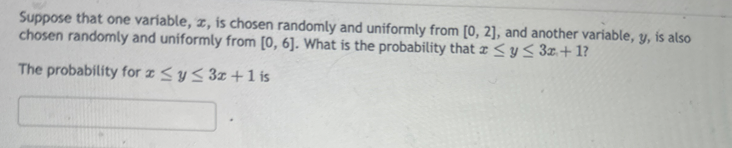 Suppose that one variable, x, ﻿is chosen randomly and | Chegg.com